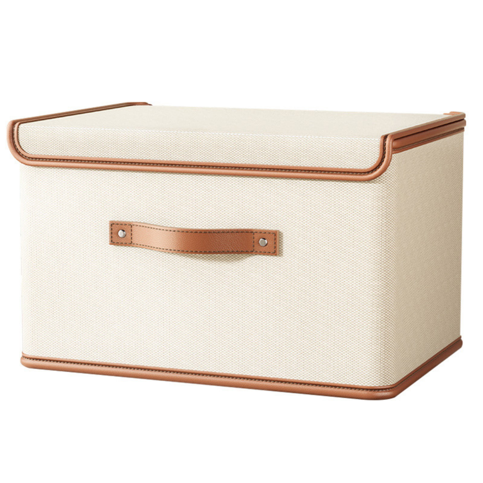 Foldable Storage Boxes with Lids, Large Linen Fabric Foldable Storage ...