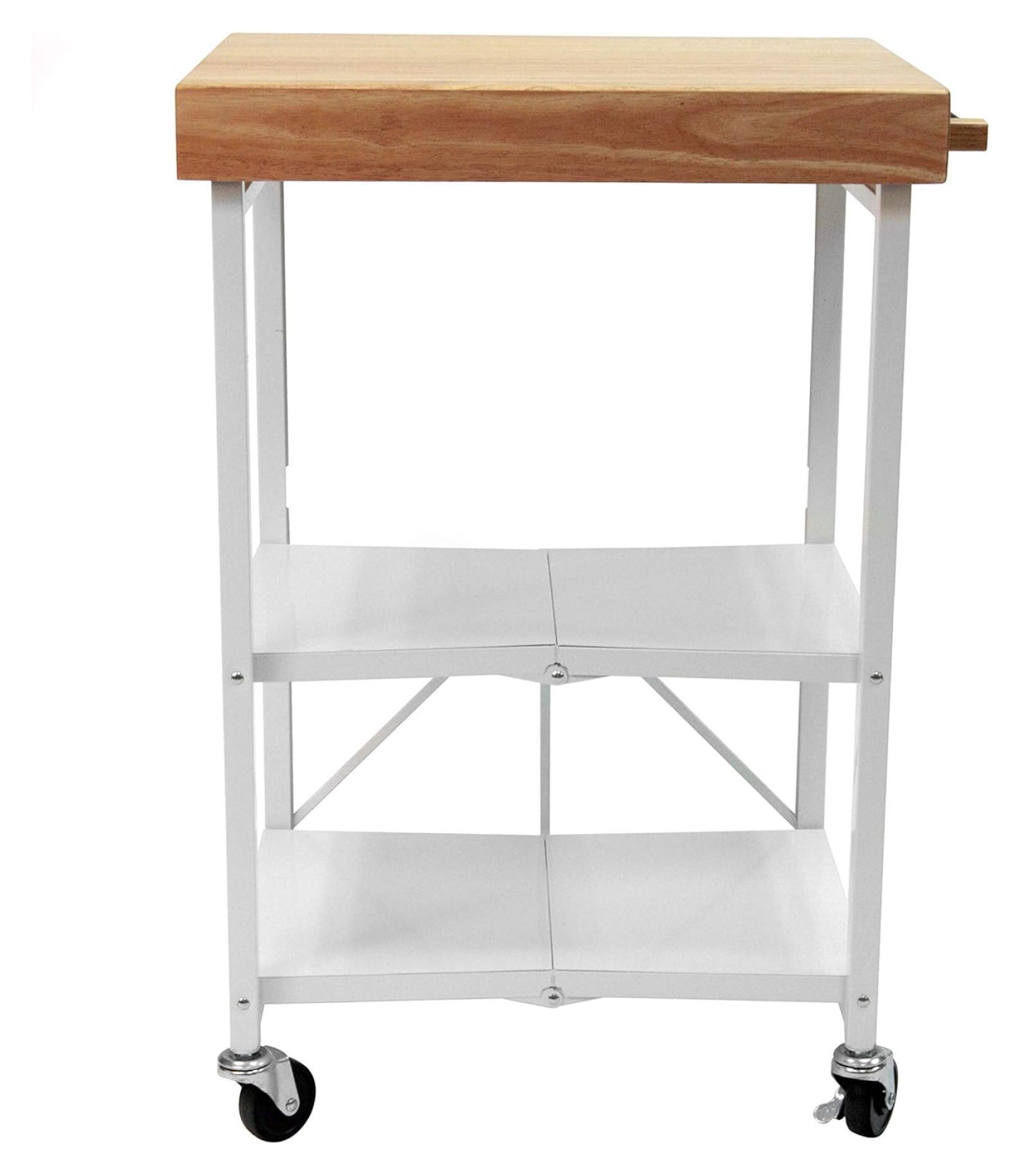 Foldable Storage Cart, Rolling Kitchen Island Storage with Wheels ...