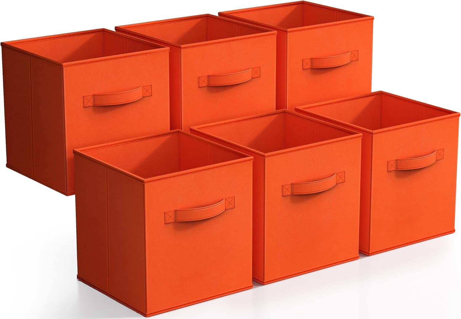 Foldable Storage Cubes - 6 Fabric Baskets for Organizing Pantry, Shelf ...