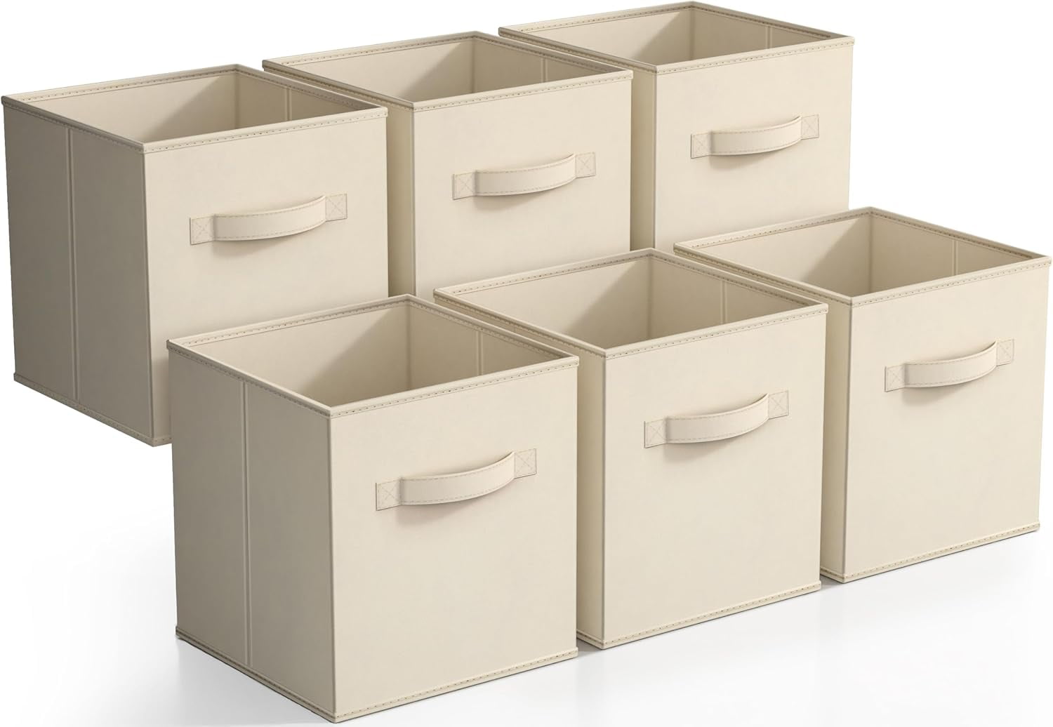 Foldable Storage Cubes - 6 Fabric Baskets for Organizing Pantry, Shelf ...