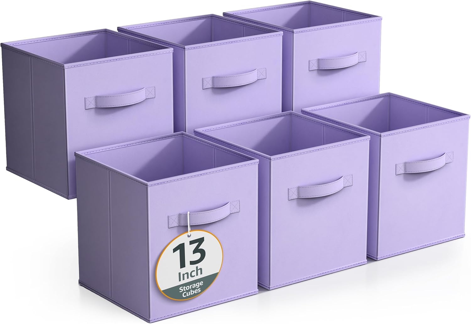 Foldable Storage Cubes - 6 Fabric Baskets for Organizing Pantry, Shelf ...