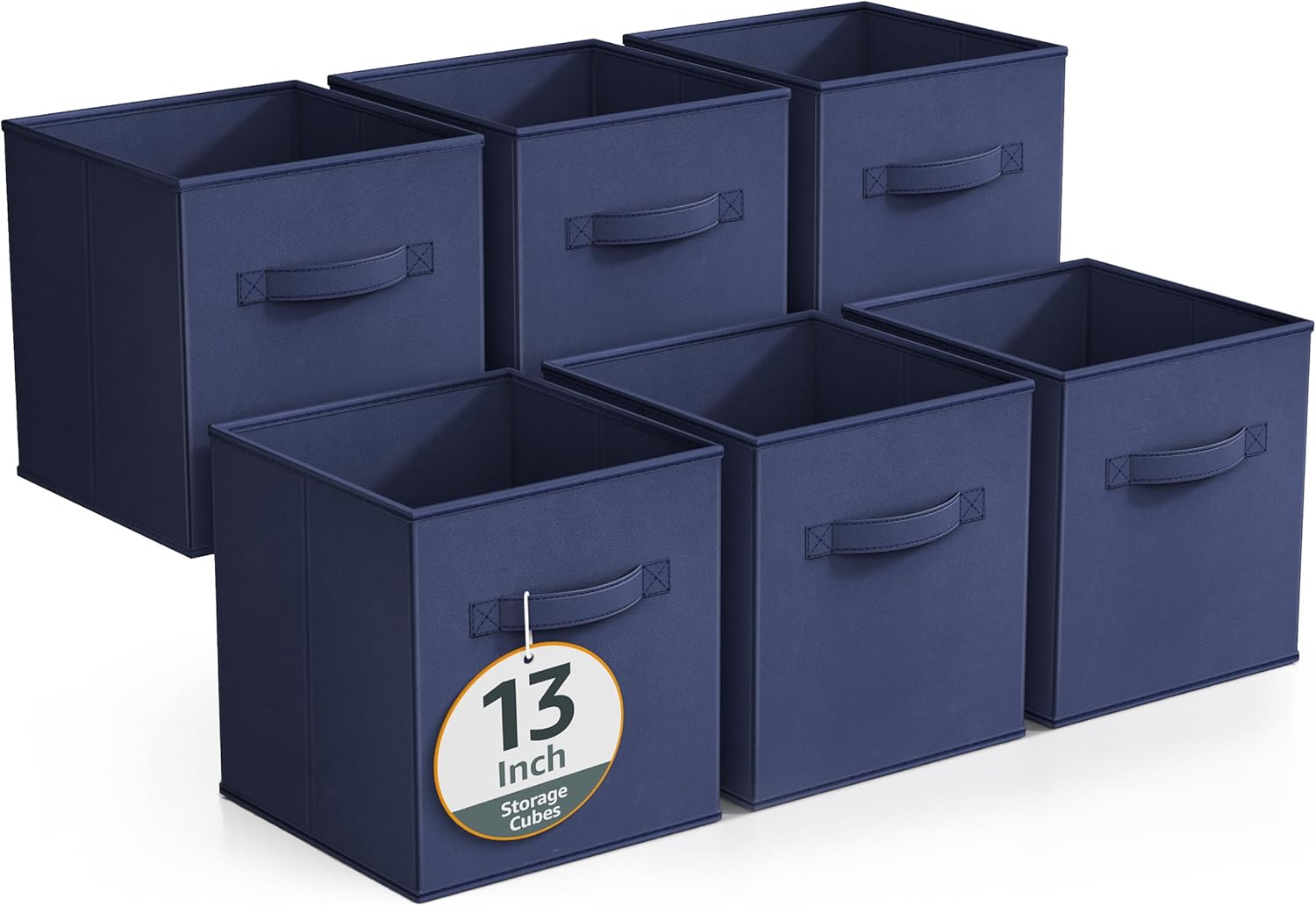 Foldable Storage Cubes - 6 Fabric Baskets for Organizing Pantry, Shelf ...