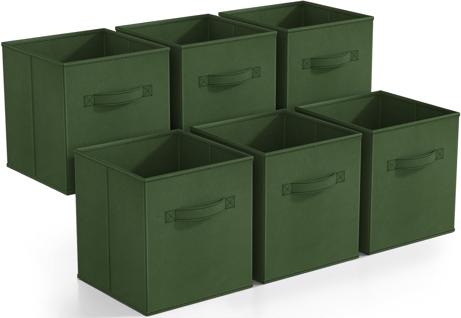 Foldable Storage Cubes - 6 Fabric Baskets for Organizing Pantry, Shelf ...