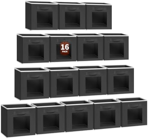 Foldable Storage Cubes - Square Organizer with Window, Decorative ...