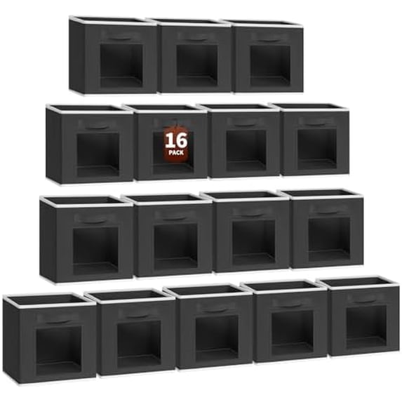 Foldable Storage Cubes - Square Organizer with Window, Decorative ...