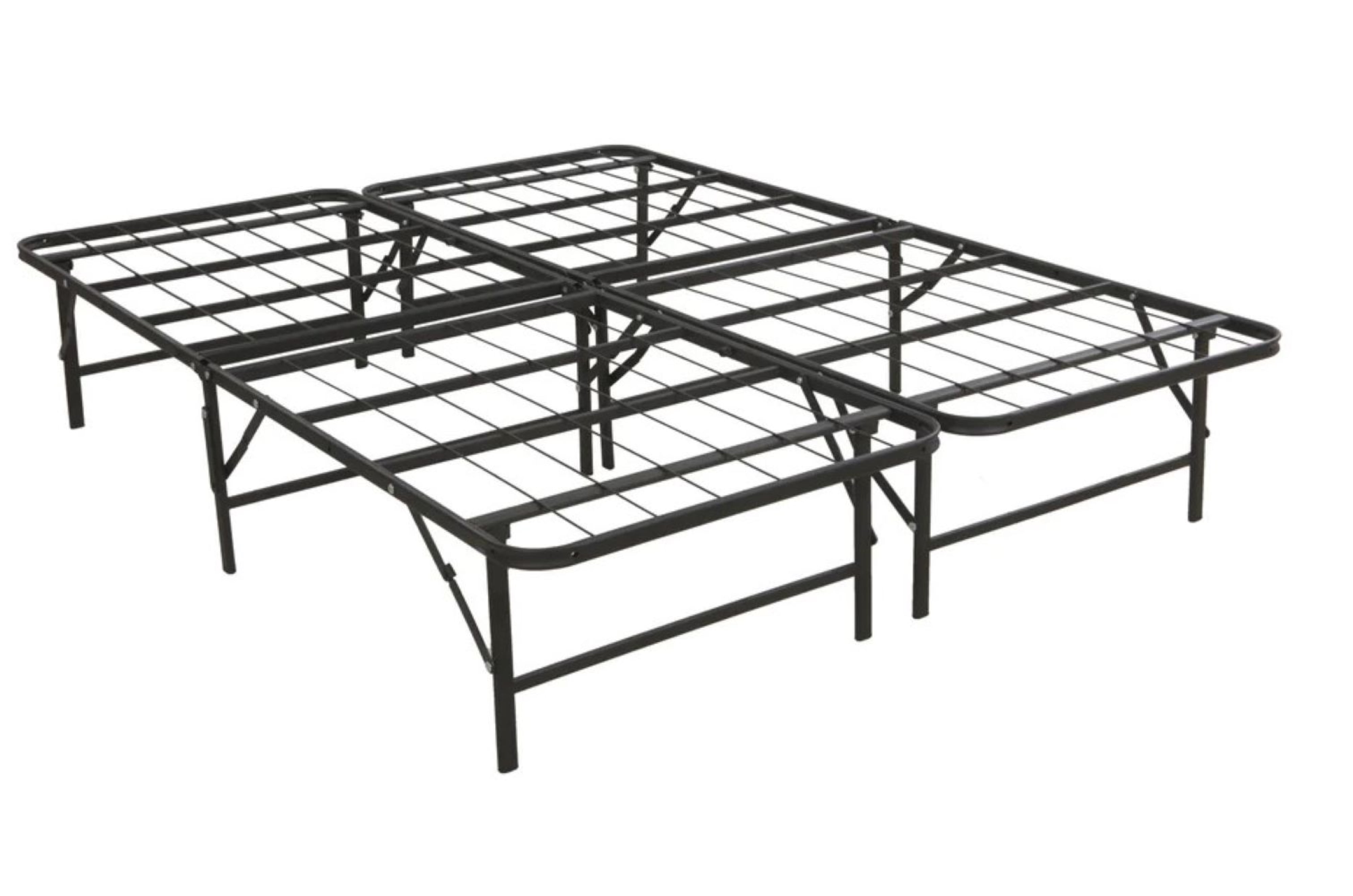 BRN Foldable Storage Friendly 15-inch Metal Bed Frame Platform, Full ...