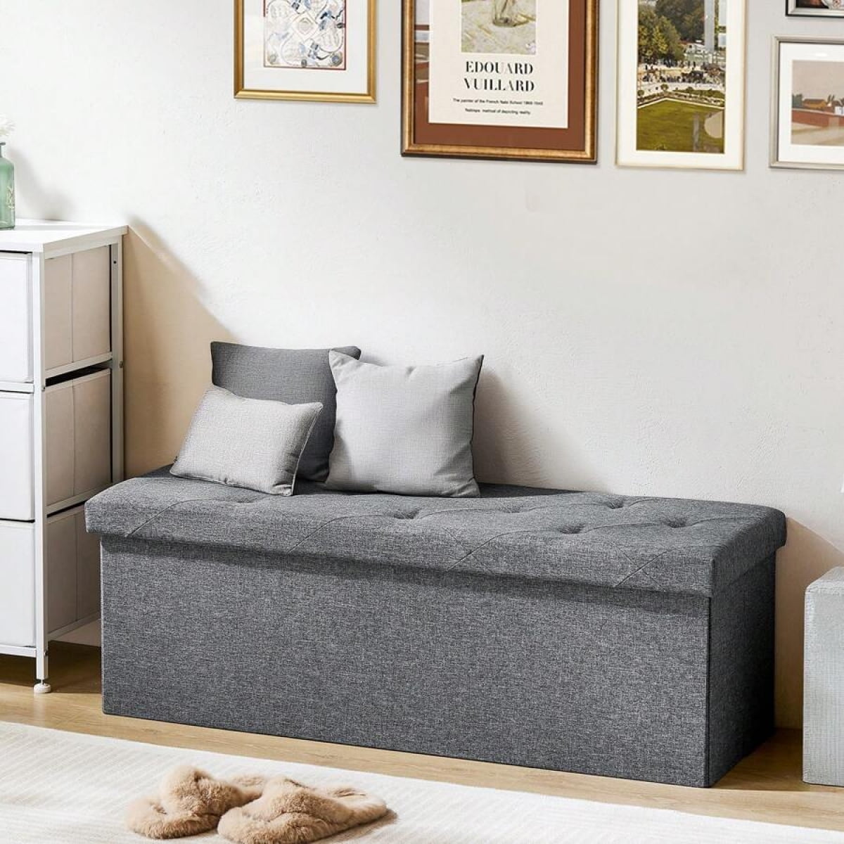 Foldable Storage Ottoman Bench, Storage Chest, End Of Bed Foot Rest ...