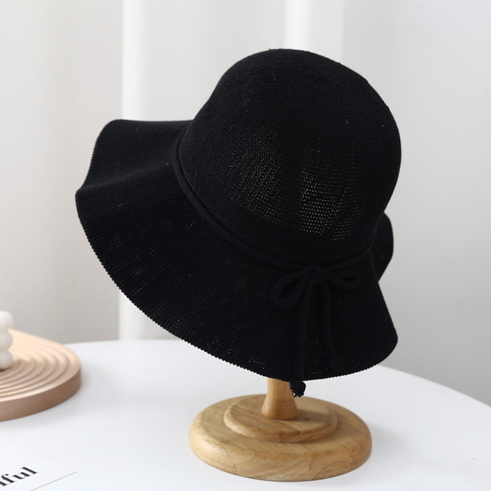 Foldable Straw Hat Bowknot Sunscreen Cap Big Brim Fisherman's Hat Sun ...