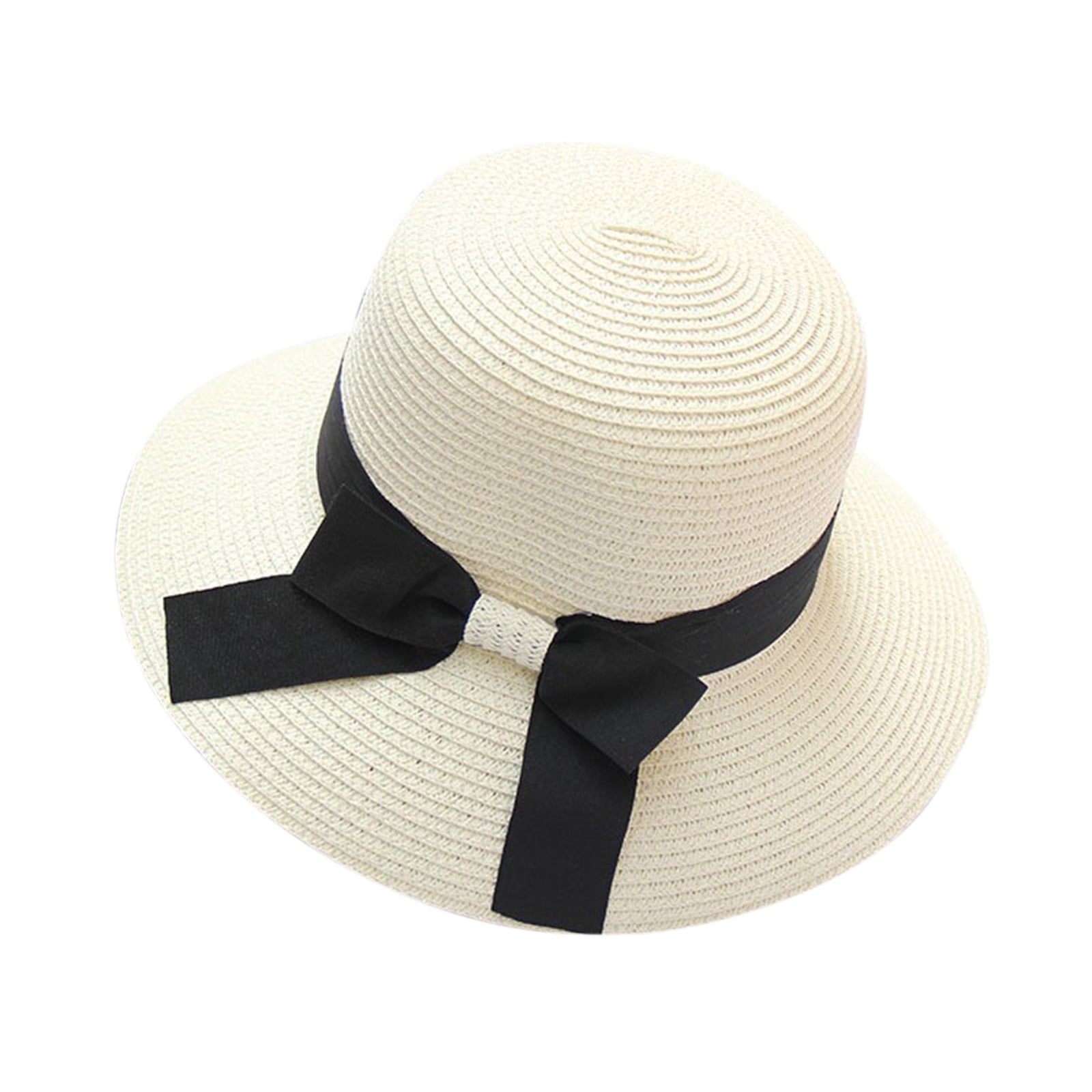 Foldable Straw Sun Hat for Women Summer Wide Brim Beach Protection ...