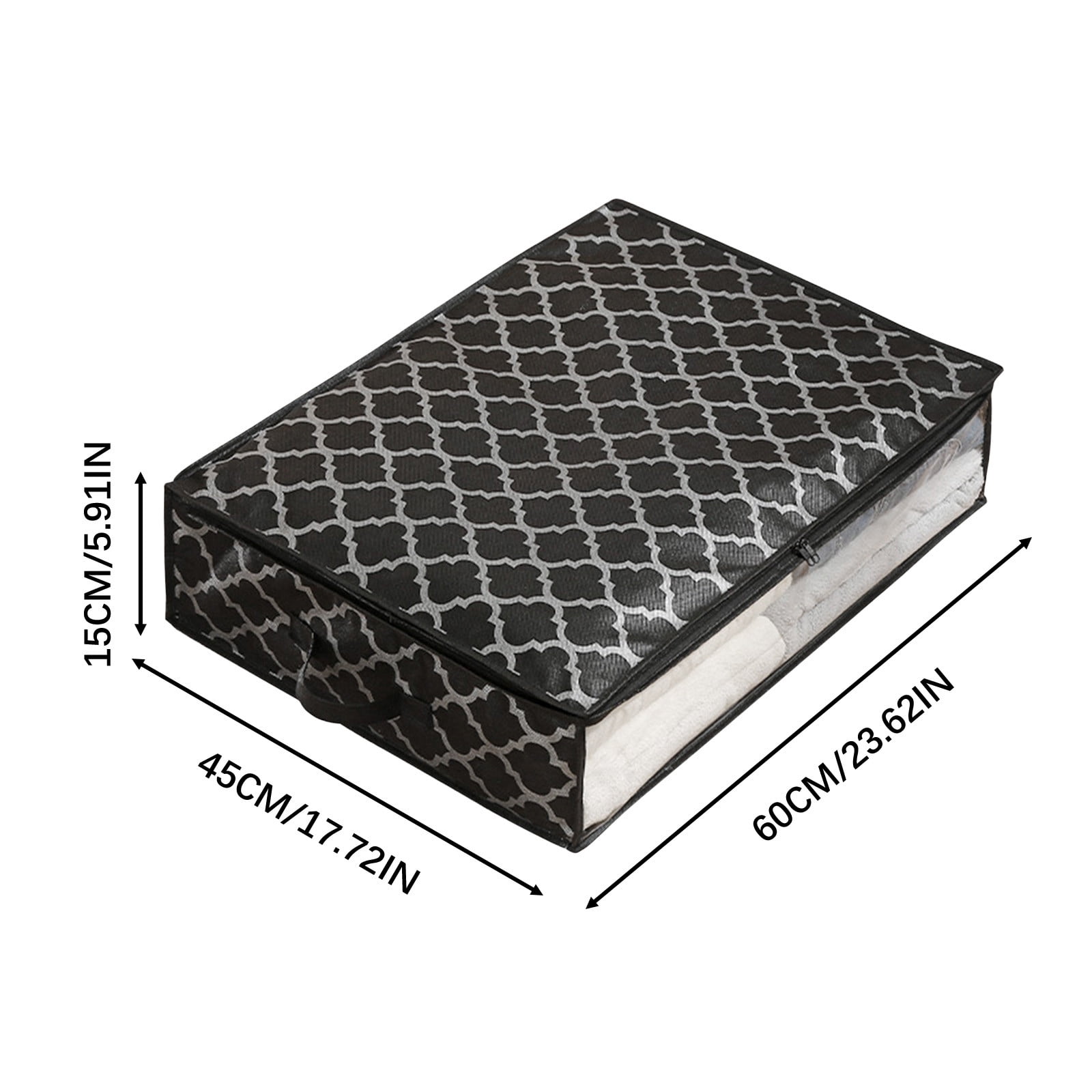 Foldable Sturdy Under Bed Storage Box with Handles & Clear Window ...