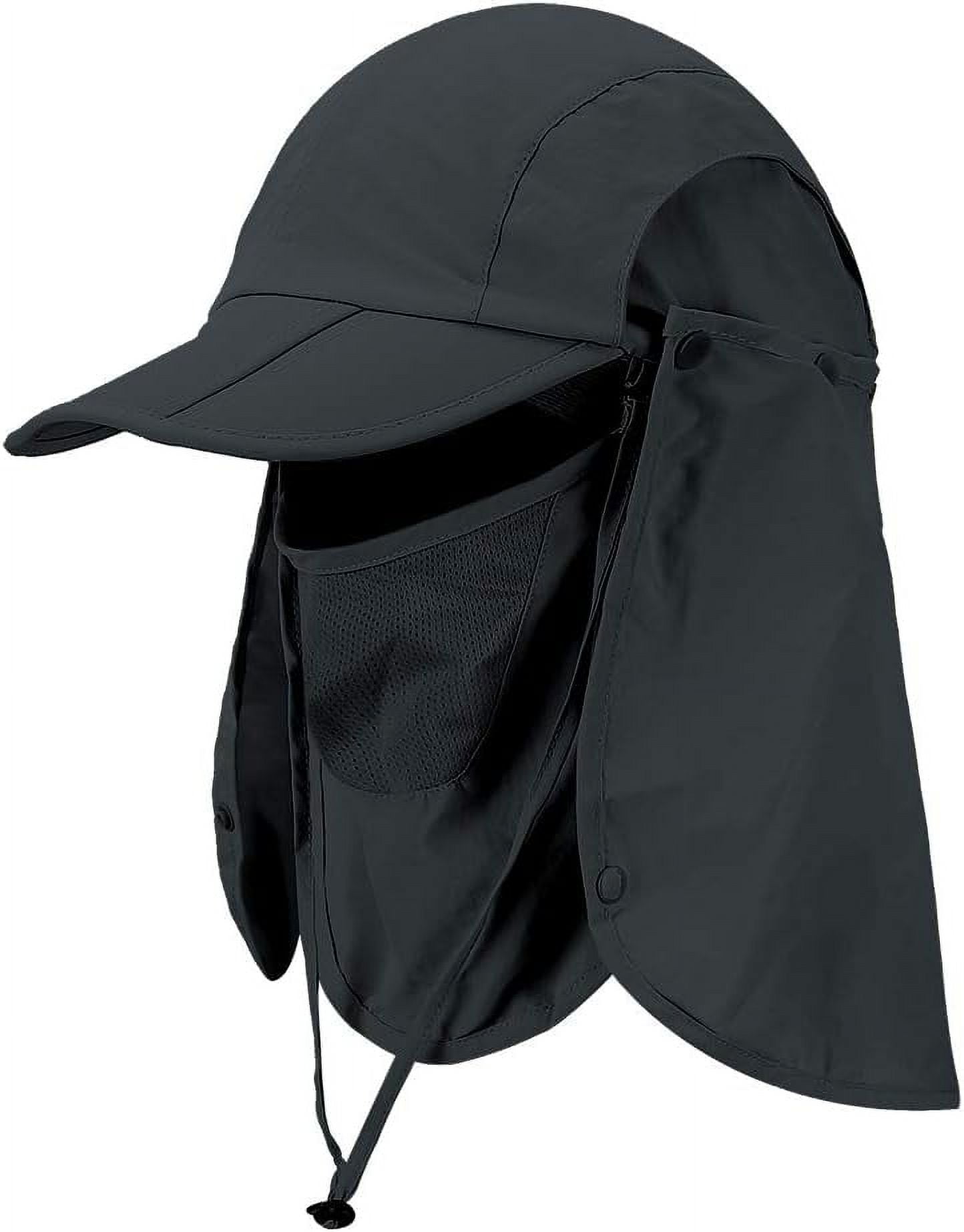 Foldable Sun Cap, Fishing Hats, UPF 50+ Protection Caps with Face Mask ...