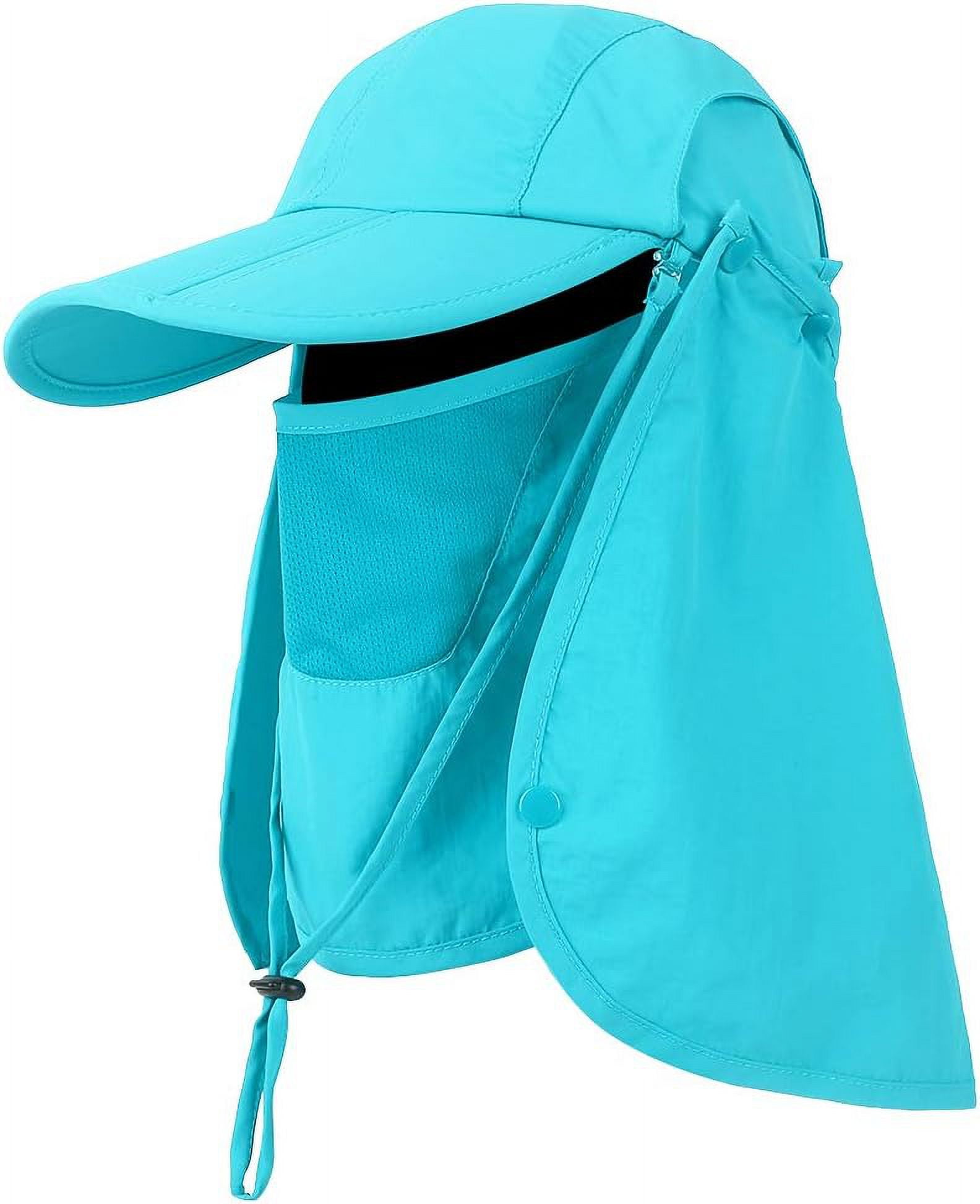 Foldable Sun Cap, Fishing Hats, UPF 50+ Protection Caps with Face Mask ...