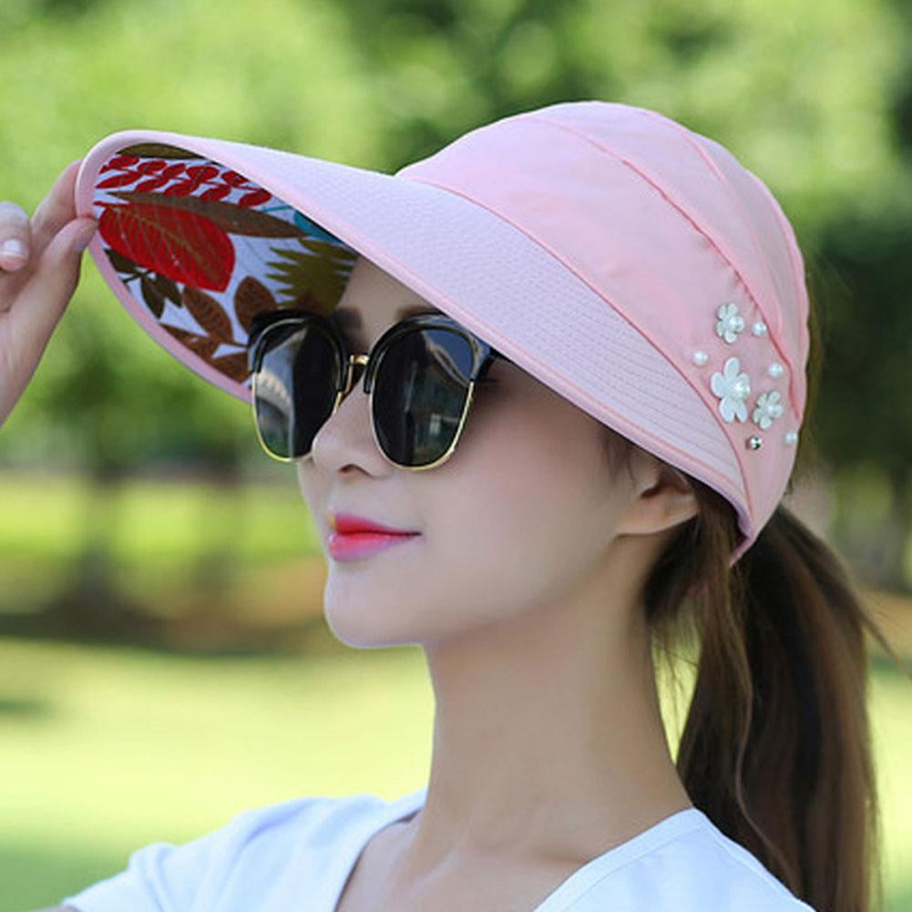 Foldable Sunscreen Hat Wide Brim Sun Visor Women's Caps w Summer P5B9 ...
