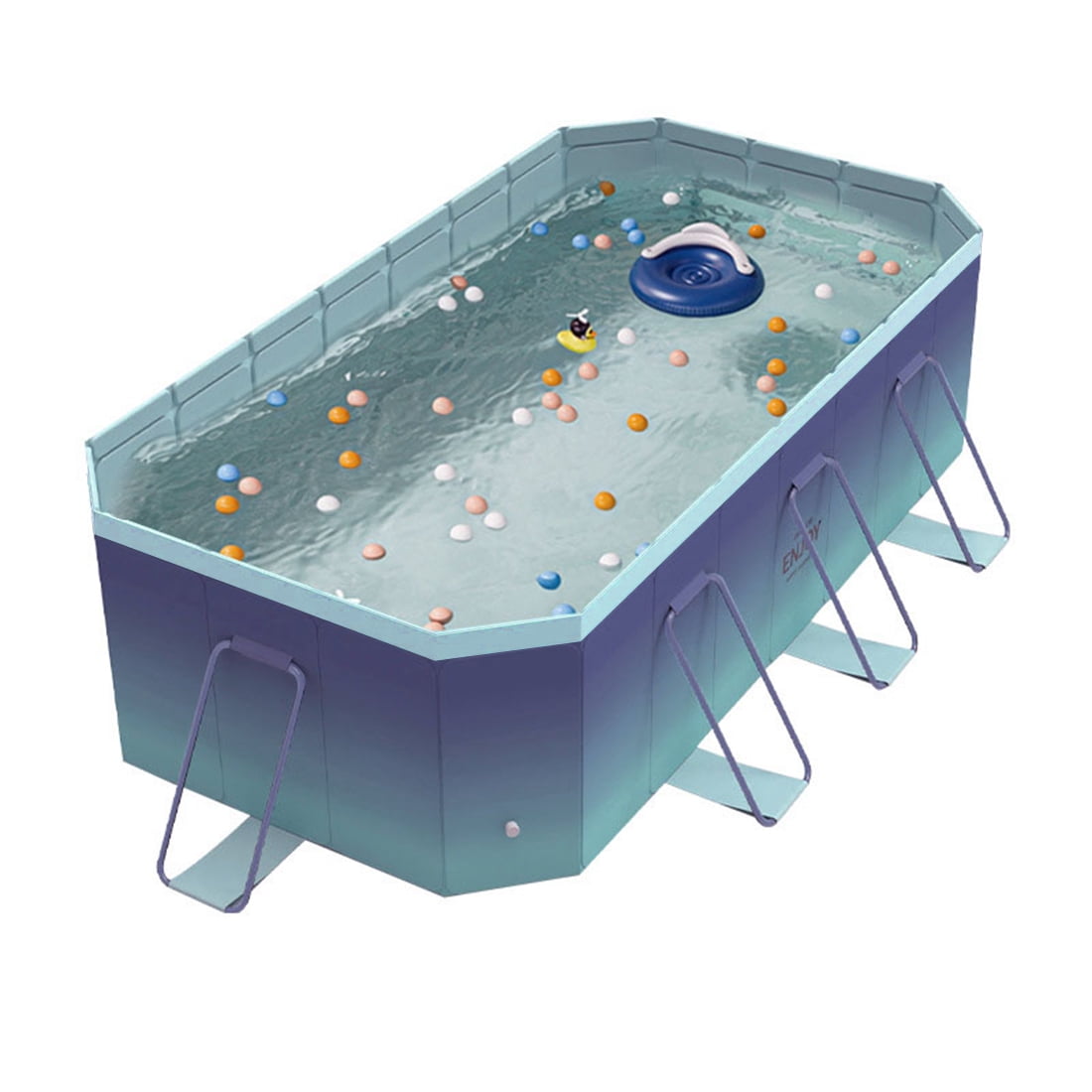 Foldable Swimming Pool 100'' x 66'' x 20'', Non-Inflatable Kids' and ...