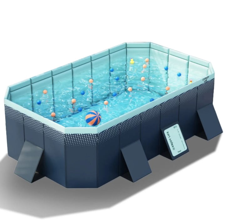 Foldable Swimming Pool 101" x 66" x 20", Non-Inflatable Kids' and ...