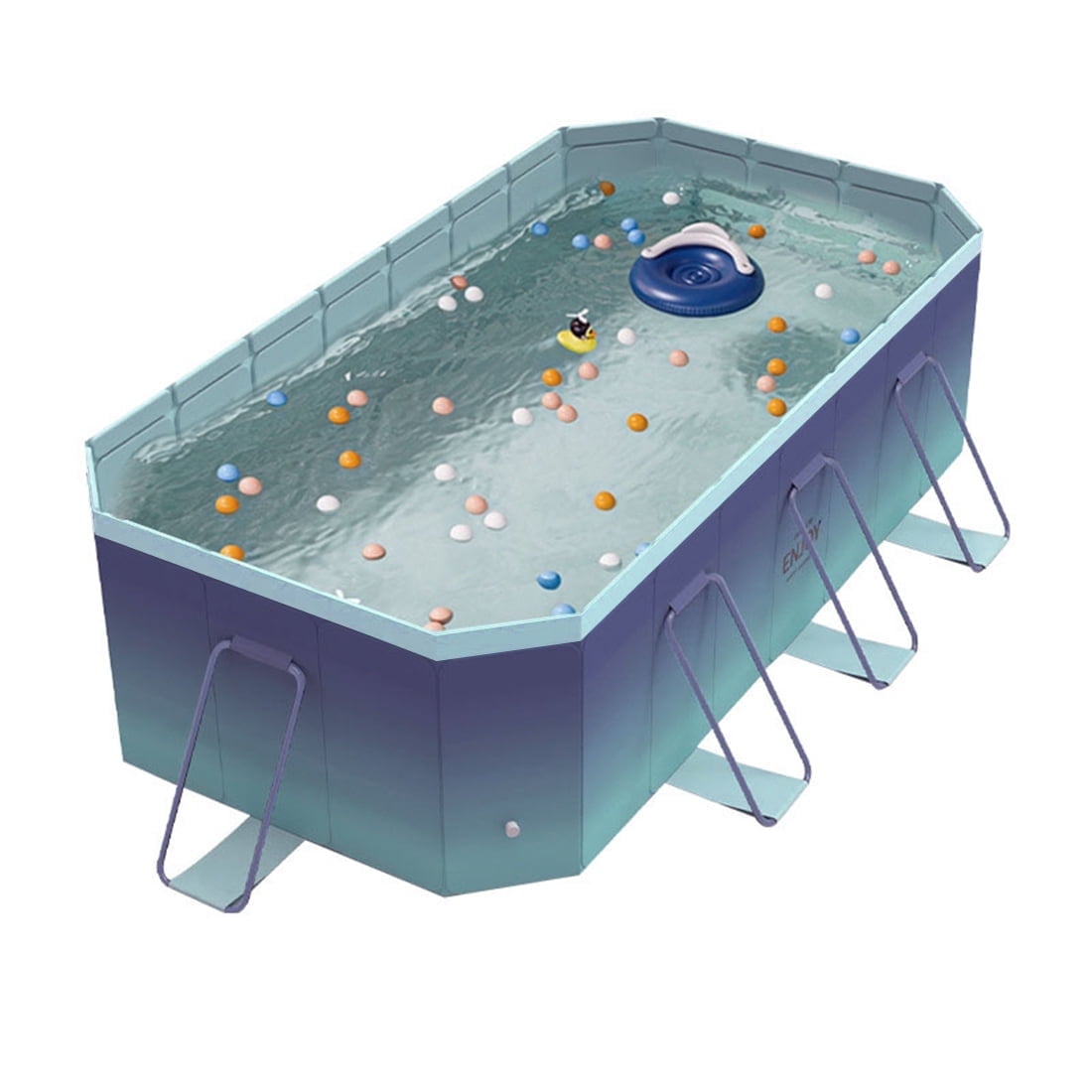 Foldable Swimming Pool 112'' x 66'' x 20'', Non-Inflatable Kids' and ...