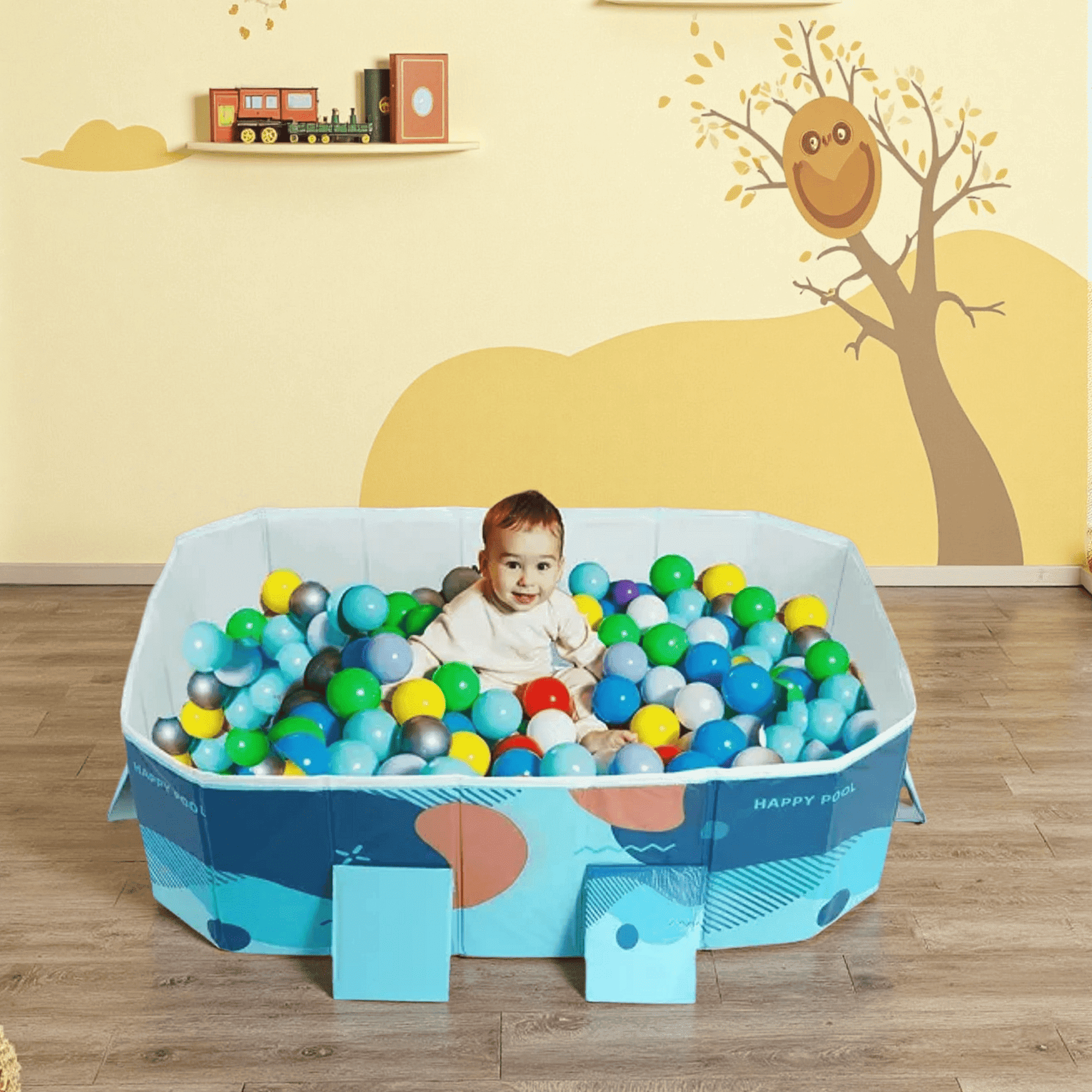 Foldable Ball Pit for Toddlers, 73in Ocean Ball Pool, Play Pit for Kids ...