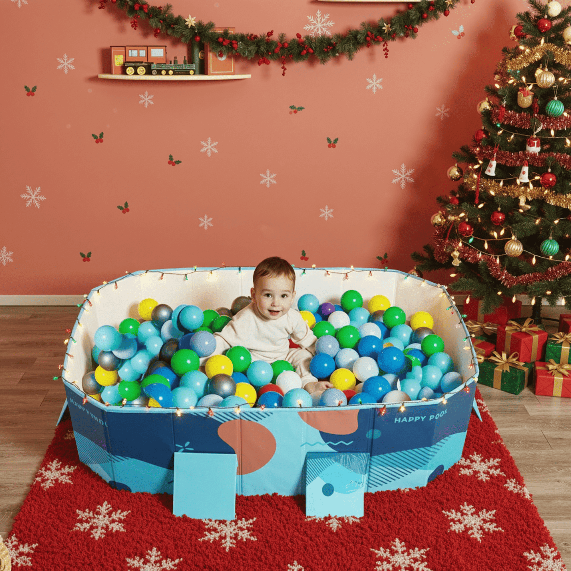 Foldable Ball Pit for Toddlers, 73'' Ocean Ball Pool, Play Pit Gift for ...
