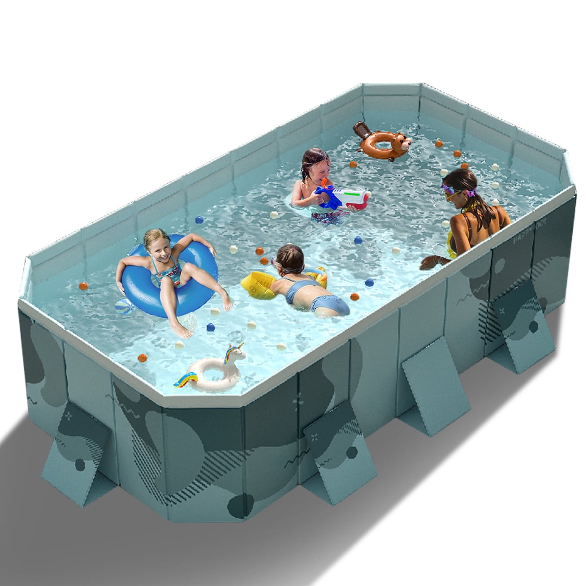 Free Shipping! Foldable Swimming Pool, No-Inflatable Above Ground Pool ...
