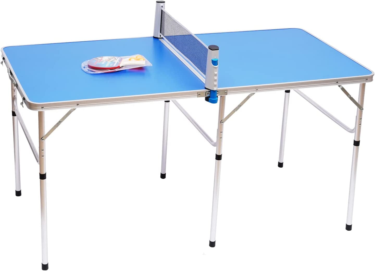 Foldable Table Tennis Table Portable Ping Pong Table Set with Net, 2 ...