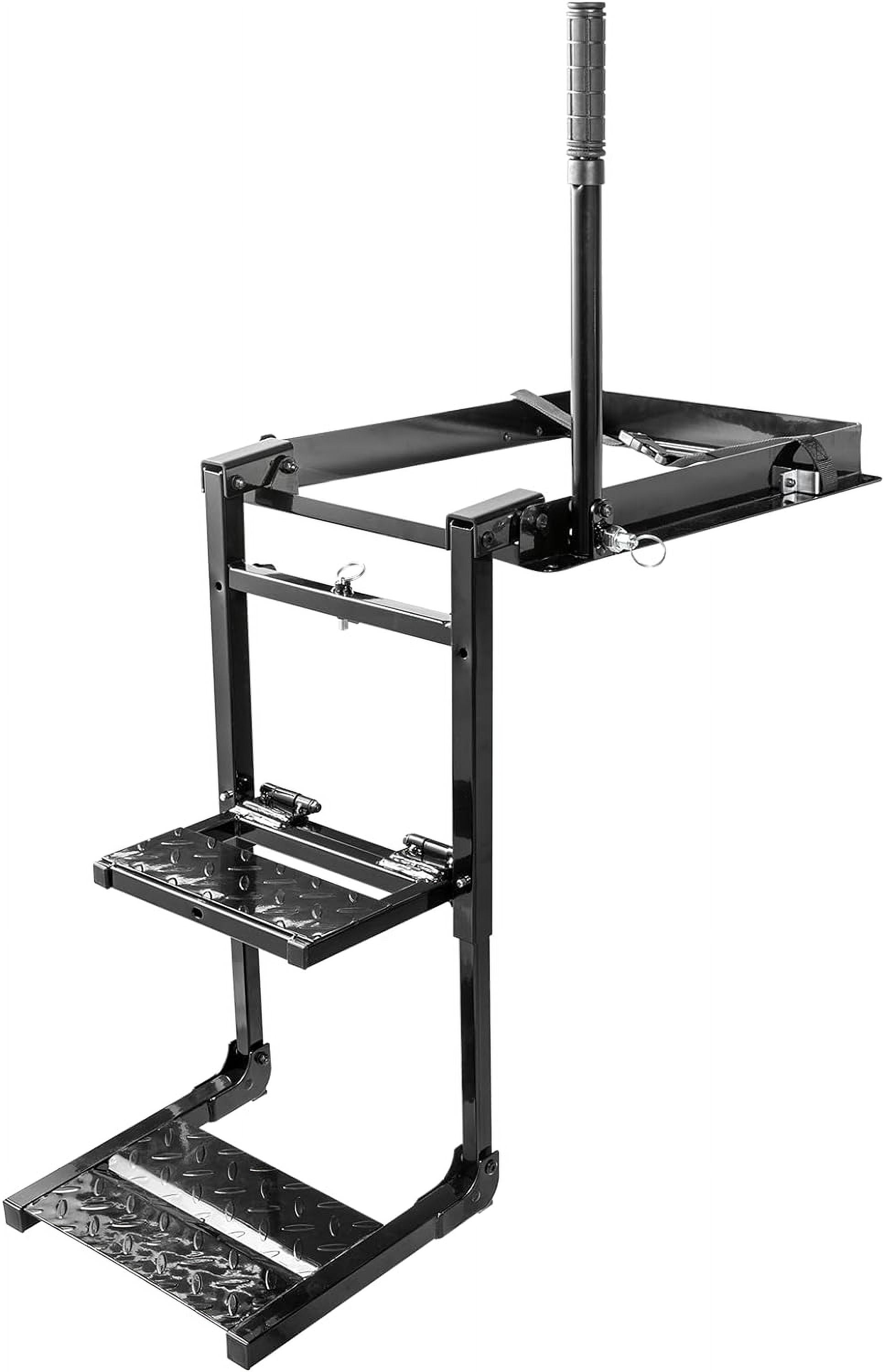 Foldable Tailgate Ladder Rack with Two Step Pad Rung Retractable Truck ...
