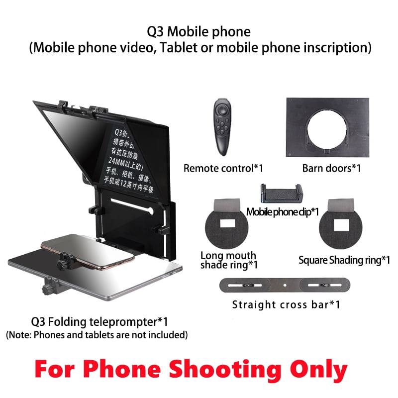 Foldable Teleprompter For 12" Tablet Phones Prompting Phones Camera ...