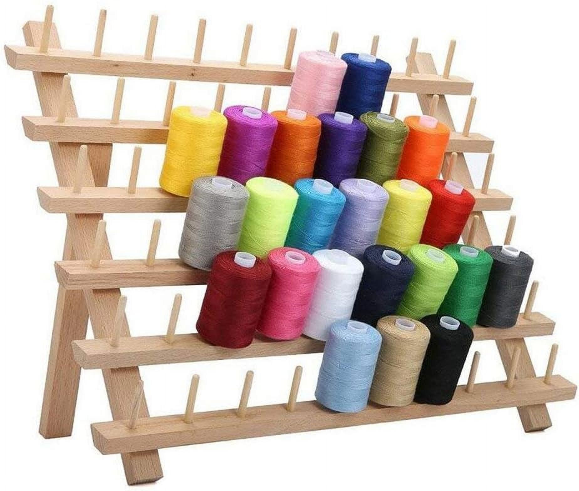 Foldable Thread Rack Wood Thread Holder 60 Spool Thread Wooden Storage ...