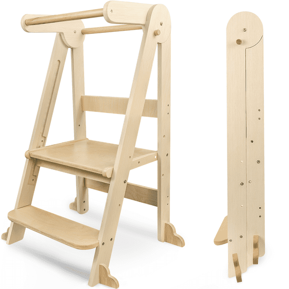 Foldable Toddler Kitchen Standing Tower, Baby Kitchen Helper with ...