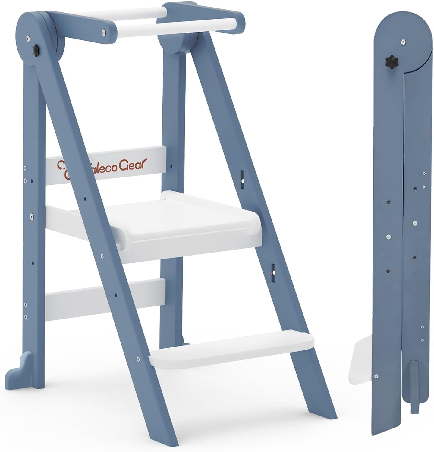 Foldable Toddler Kitchen Stool Helper, Toddler Tower with 3 Adjustable ...