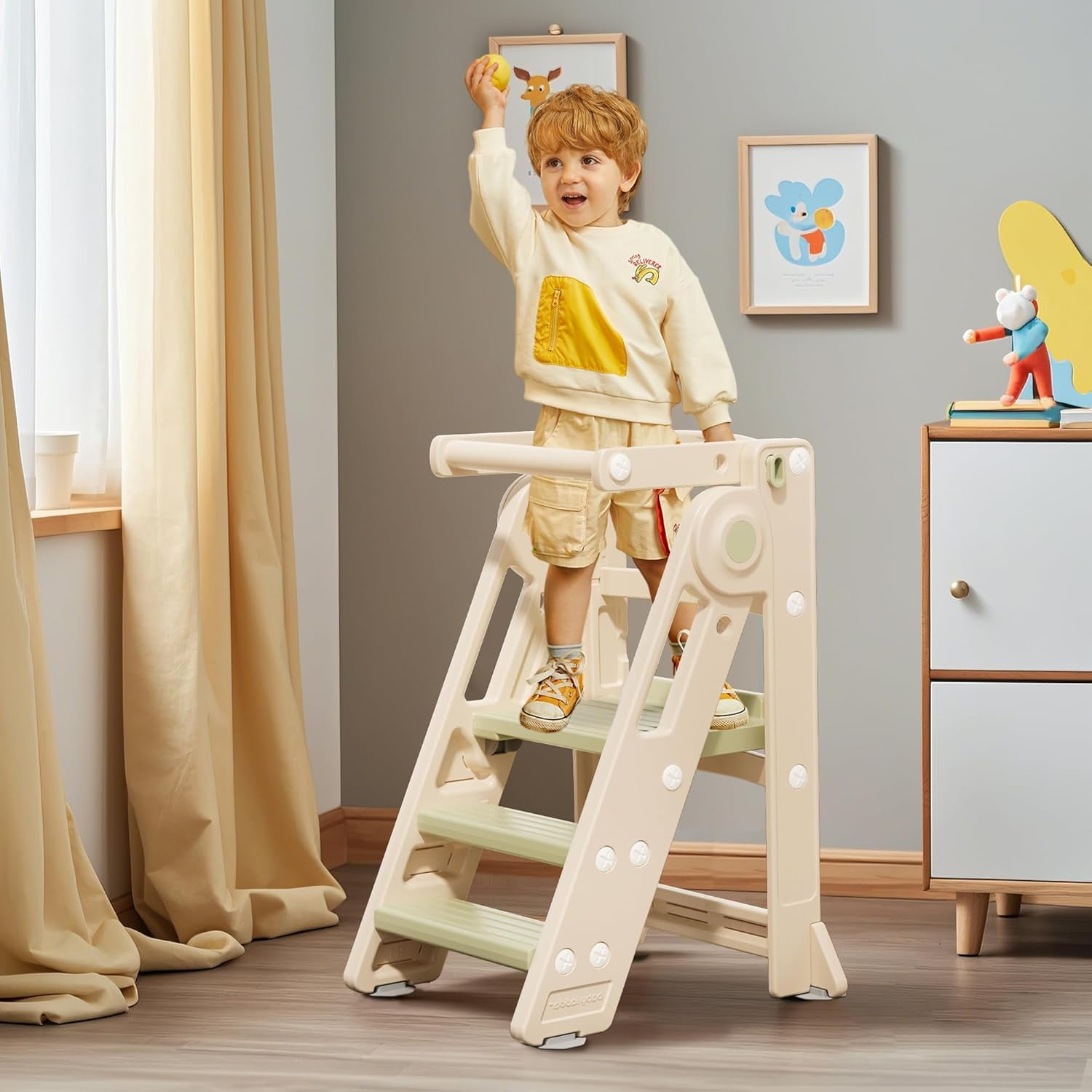 Foldable Toddler Tower Kitchen Step Stool for Sink Kids Adjustable ...