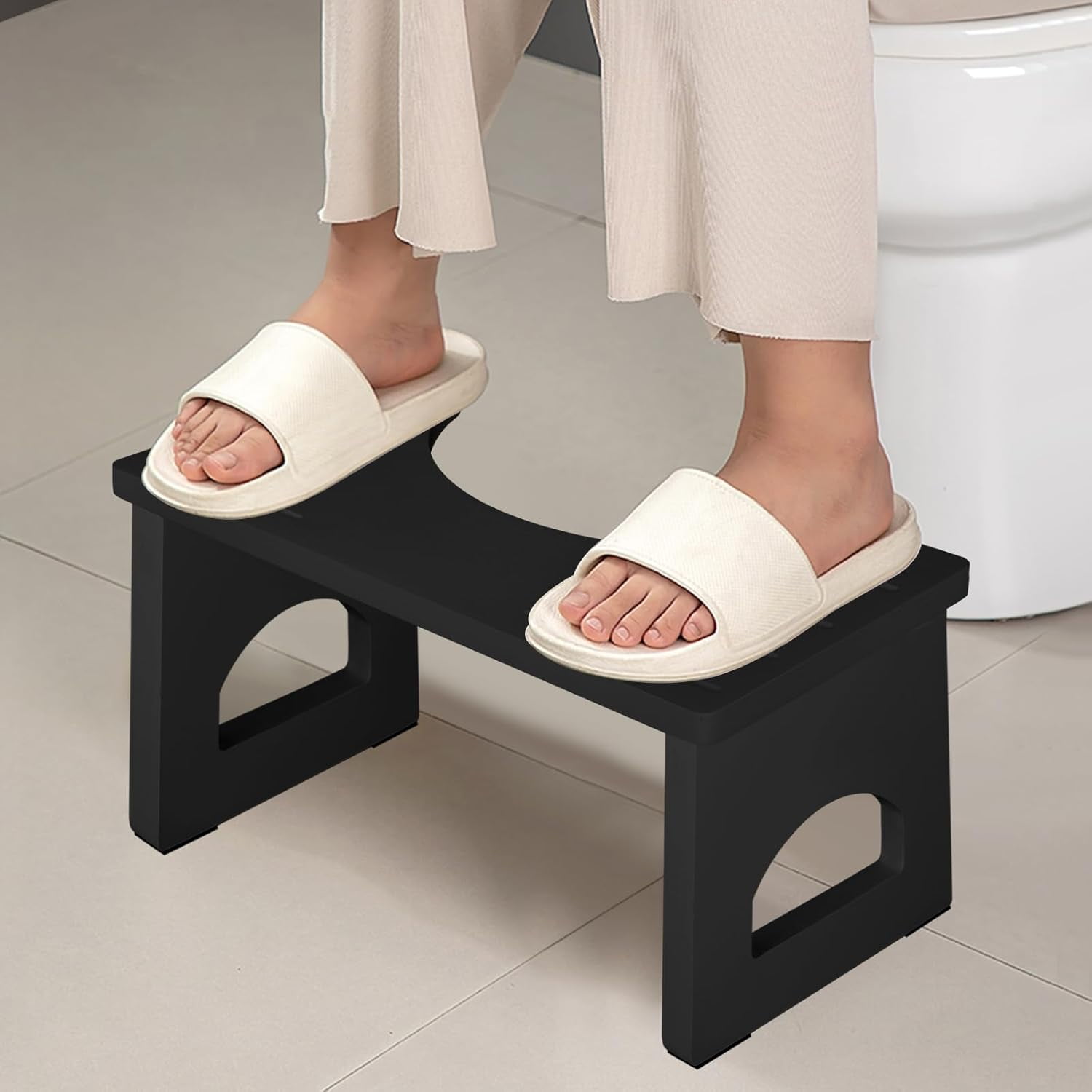 Foldable Toilet Stool, 7.5 Inches Bamboo Toilet Stool Squat for Adults ...