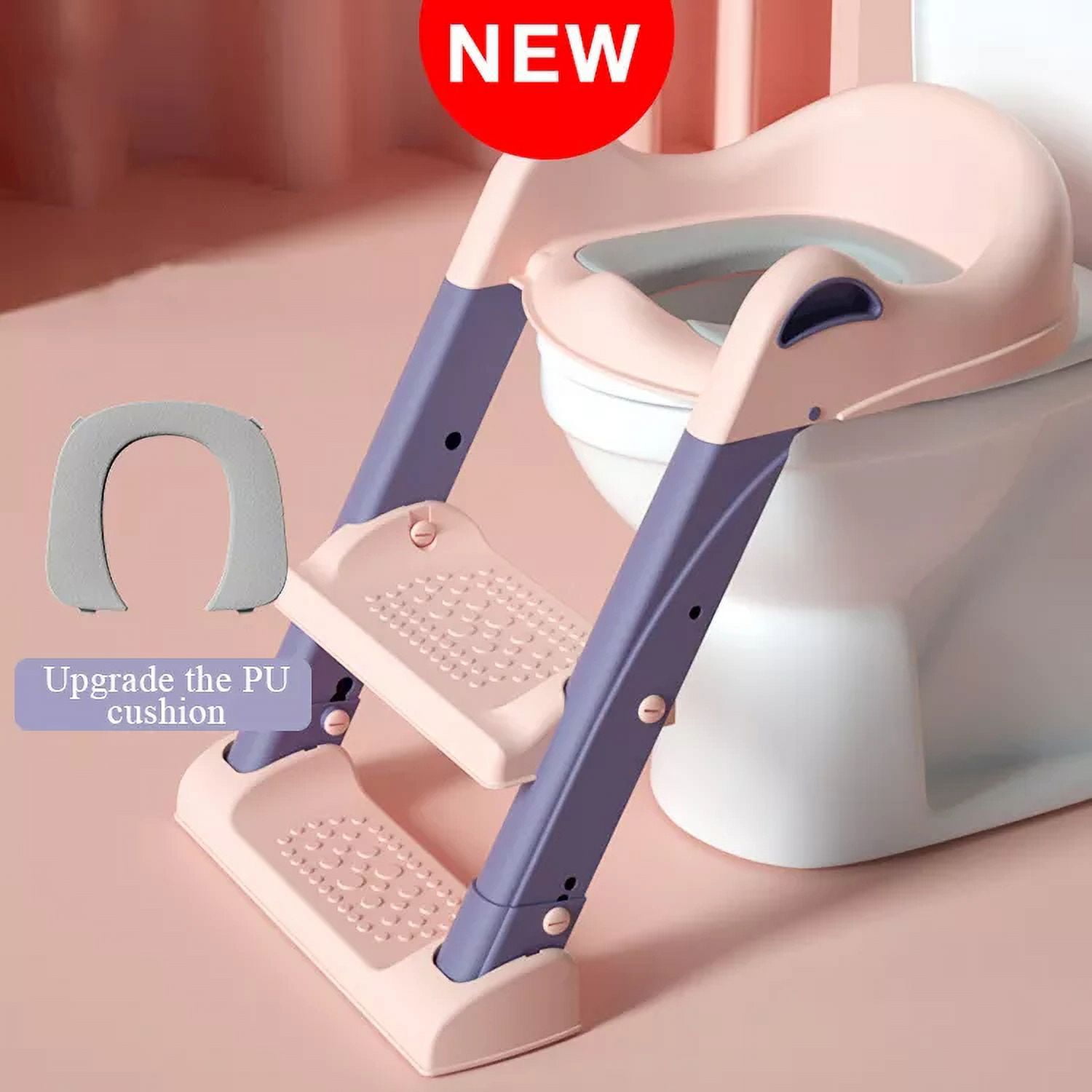 YIYI GUO Toilet Training Potty Seat with Ladder, Adjustable Height, PU ...