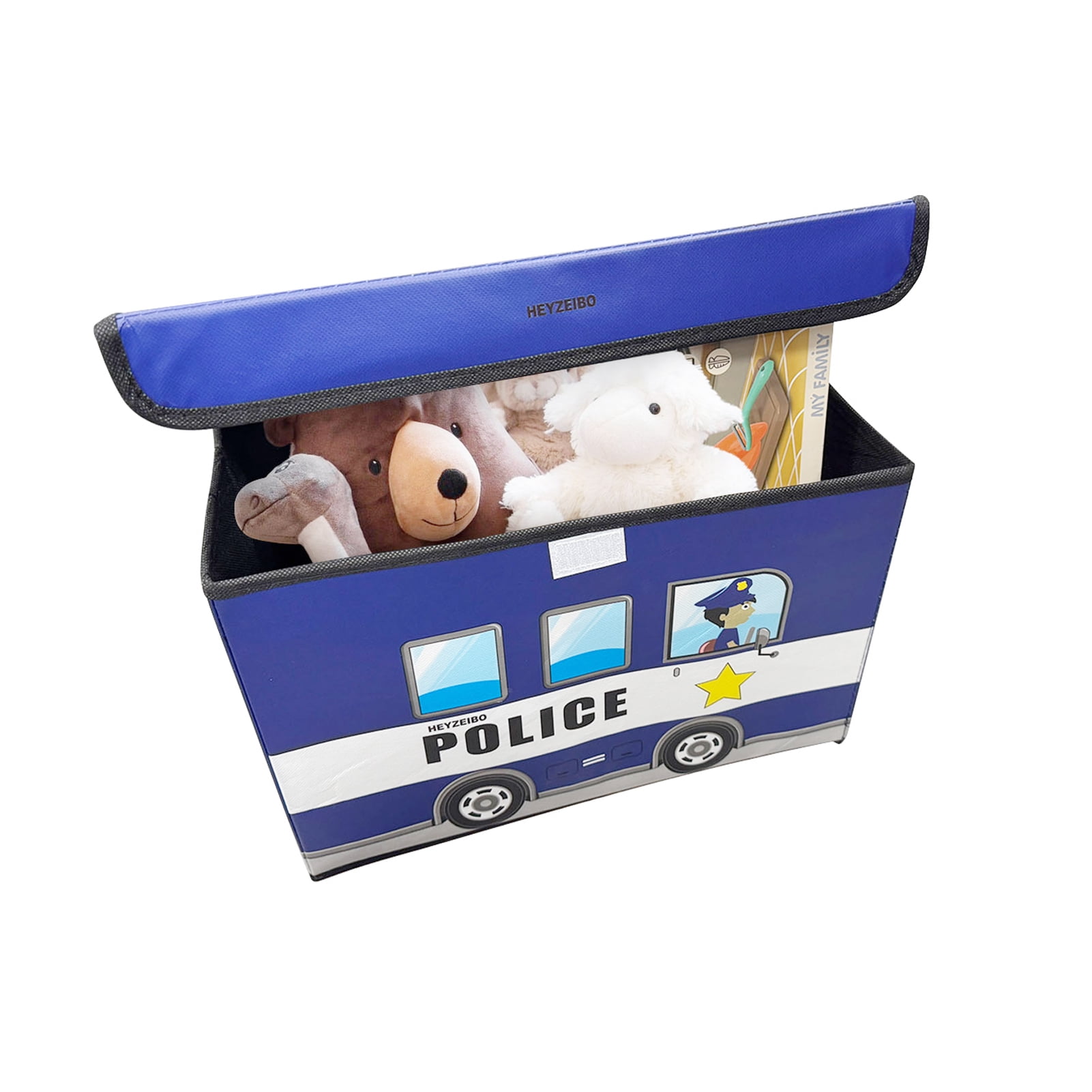 Foldable Toy Box, Police Car Design, Blue, Polyester - Walmart.com