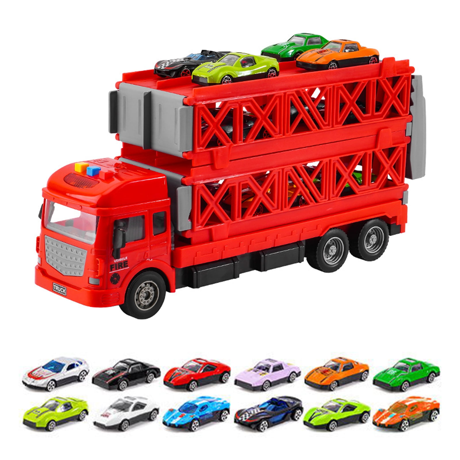 Foldable Track Truck Toy Friction-Driven Mega Truck Toy with Launcher ...