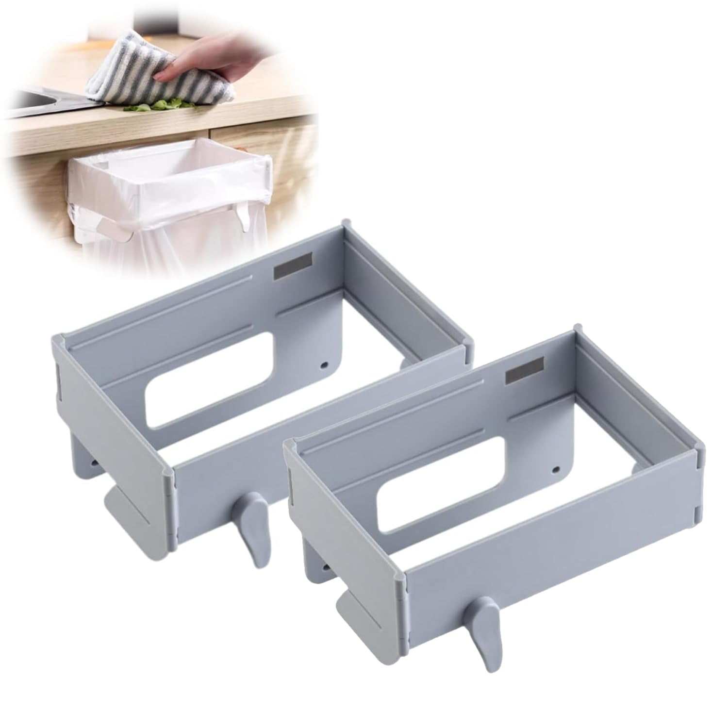 Foldable Trash Bag Holder, 2026 Upgraded Hanging Waste Garbage Can Rack ...