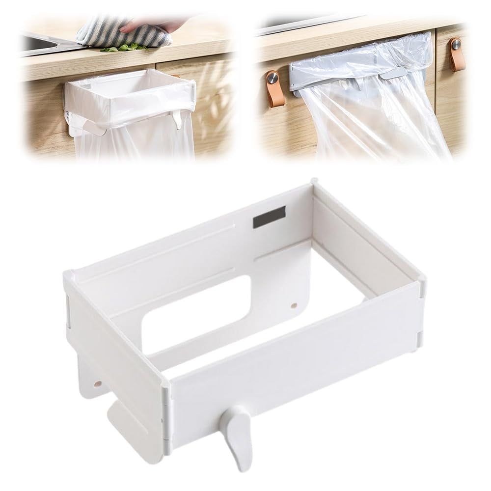 Foldable Trash Bag Holder, Hanging Waste Garbage Can Rack Magnetic ...