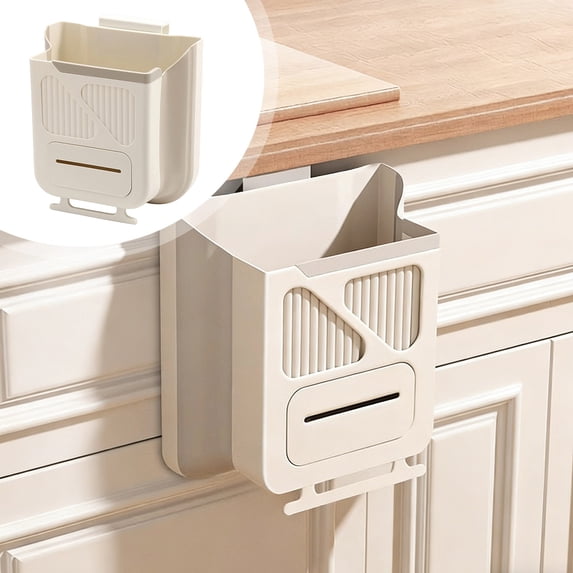 Foldable Trash Can, Household Cabinet Hanging Garbage Storage Bucket ...