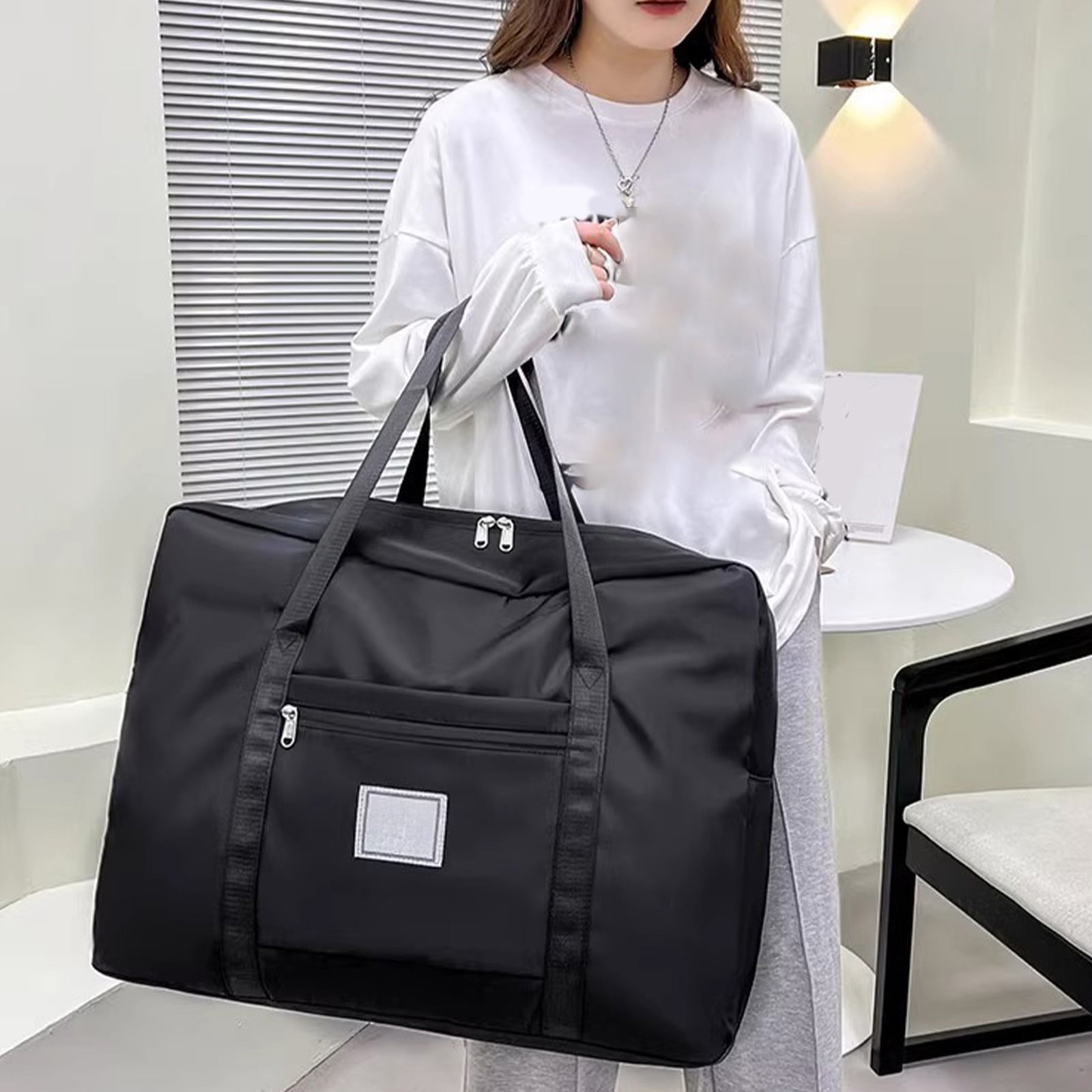 Foldable Travel Bag under $5! Kadlawus Foldable Duffel Bag, Large ...