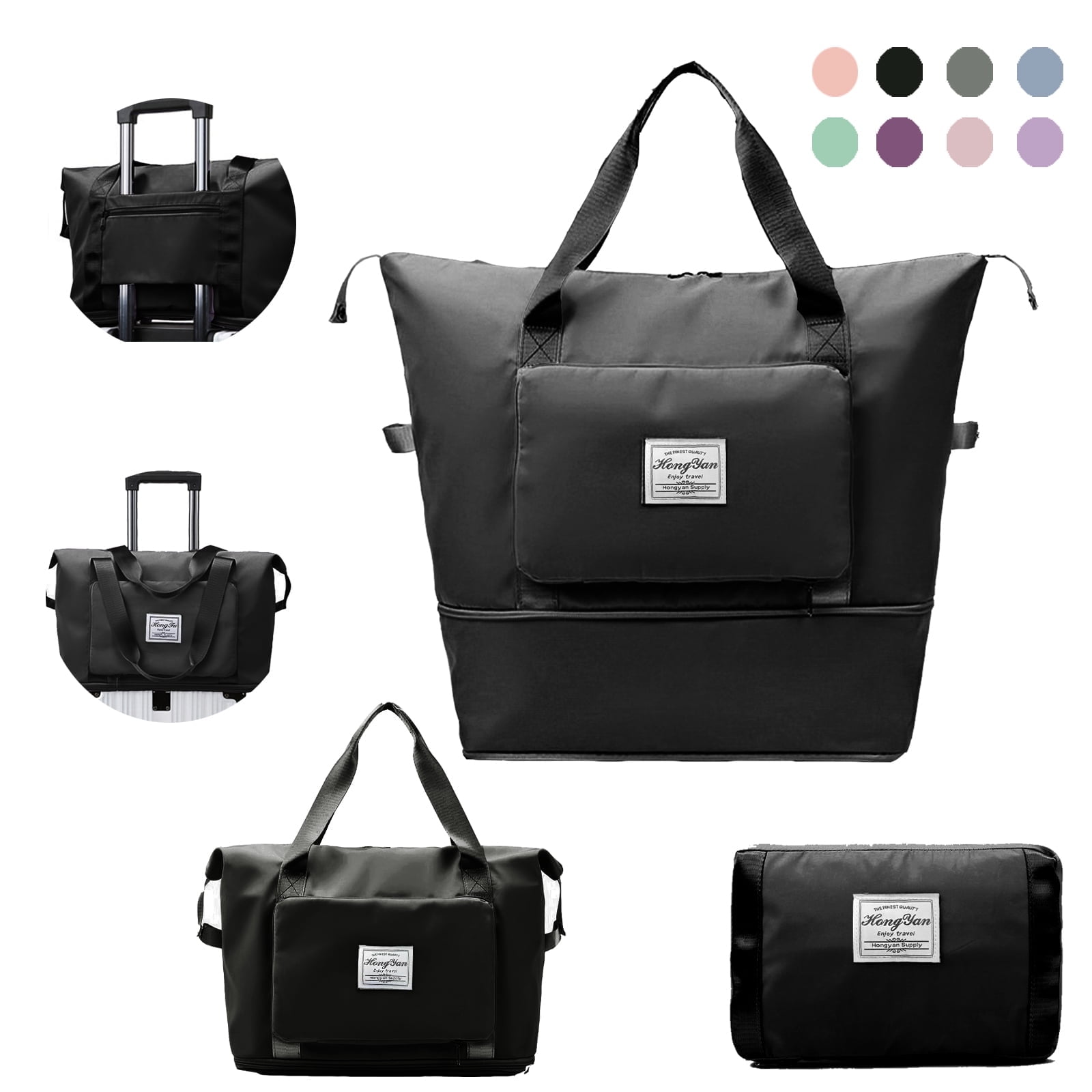Foldable Travel Bag with Large Capacity, Foldable Sports Bag Overnight ...
