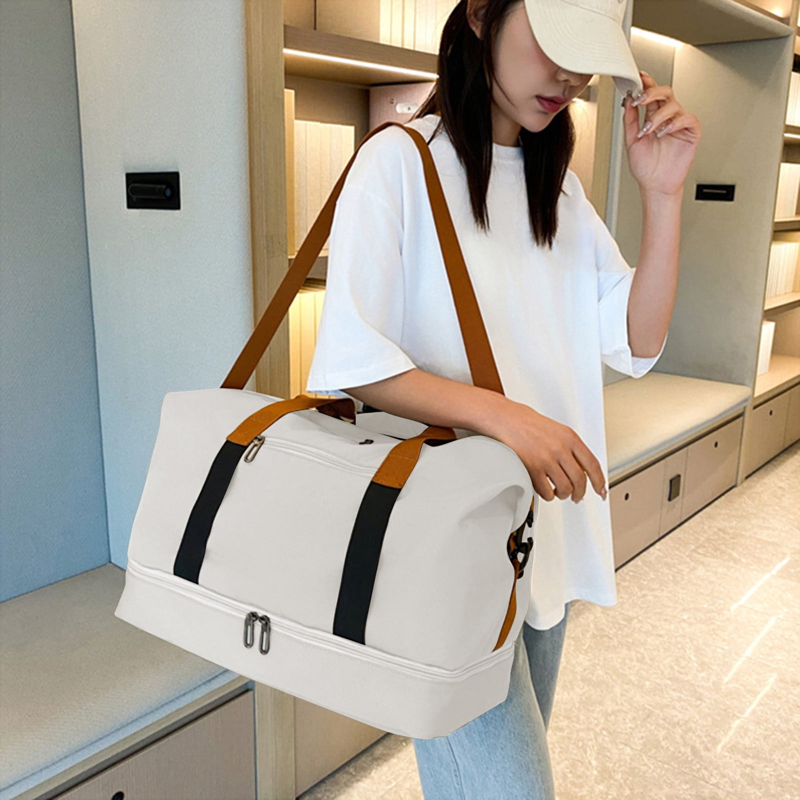 Foldable Travel Duffel Bag - Lightweight Tote Carry-On Luggage for ...