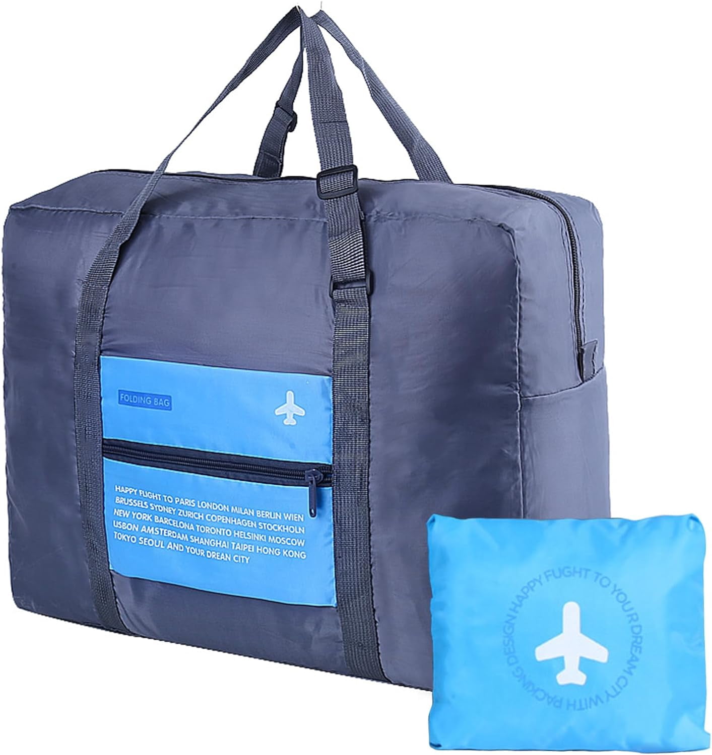 Foldable Travel Duffel Bag Sports Gym Tote Water Resistant Carry on ...