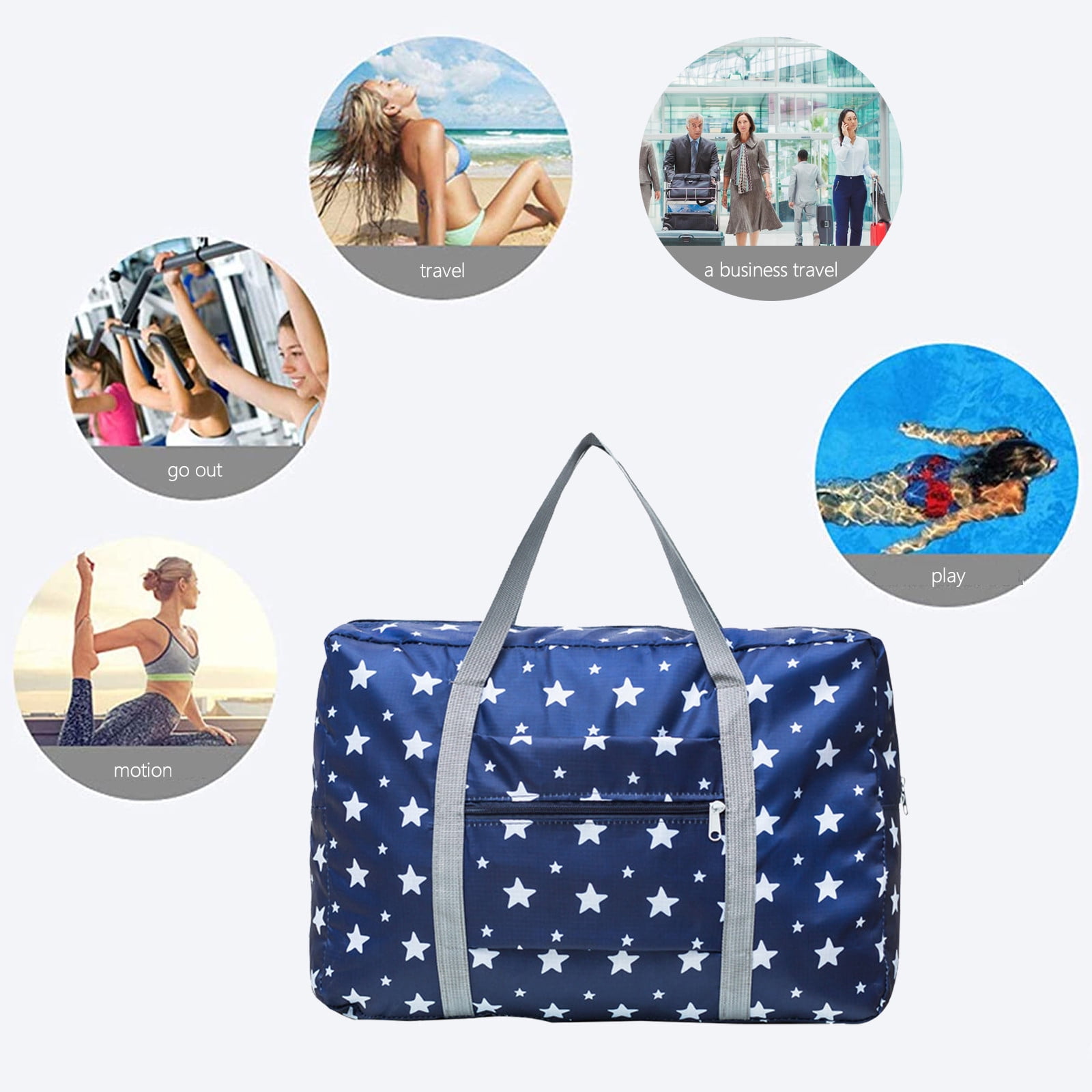 Foldable Travel Duffel Bag Tote Carry On Luggage Sport Duffle Week ...