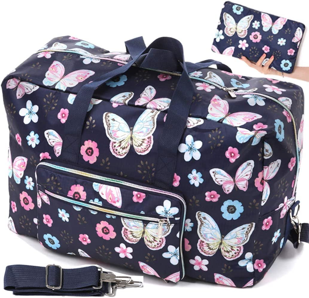 Foldable Travel Duffle Bag for Women Girls Large Cute Floral Weekender ...