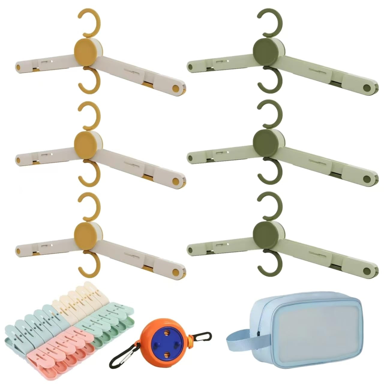 Foldable Travel Hangers with Gift Box & Storage Pouch - ABS Plastic ...
