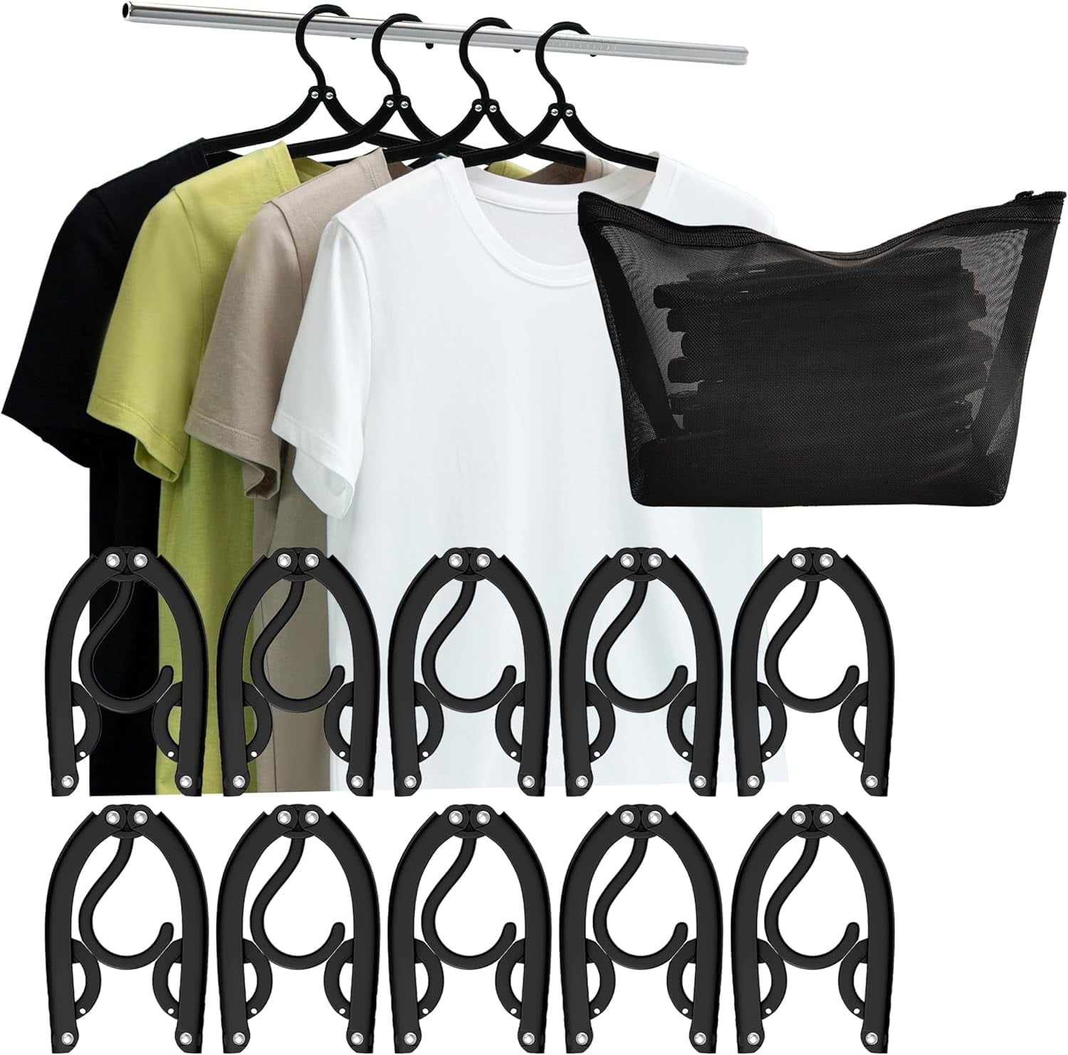 Foldable Travel Hangers Portable Plastic Folding Clothes Hangers Travel ...