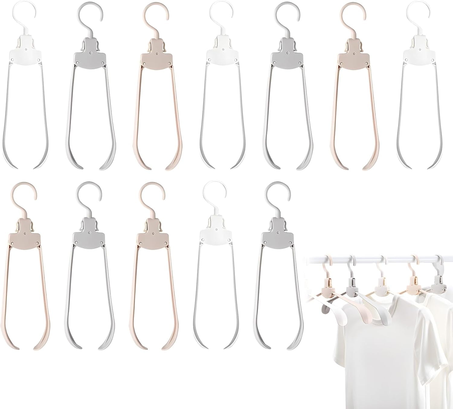 Foldable Travel Hangers, Portable Travel Hanger Organizer, Plastic ...