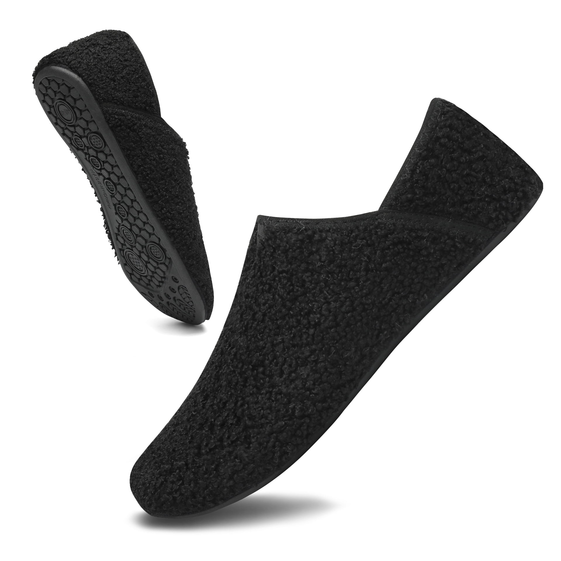 Foldable Travel Slippers - Lightweight Unisex Design with Faux Fur ...