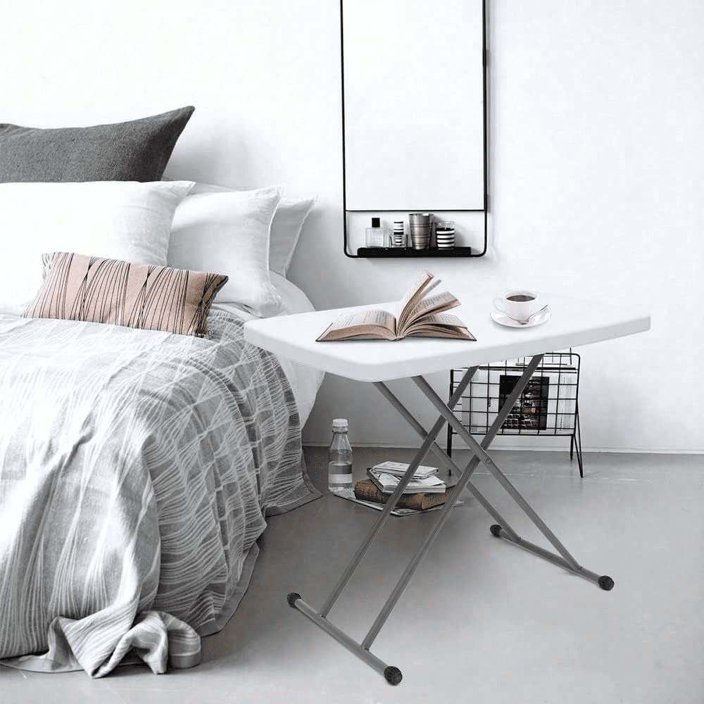 Foldable Tray Table Small 30x20 Rectangle Metal Folding Card Table ...