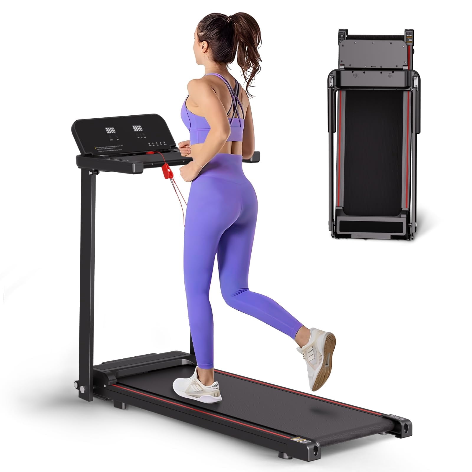 FYC Foldable Treadmill with Handles Treadmills for Home Small Spaces 2 ...