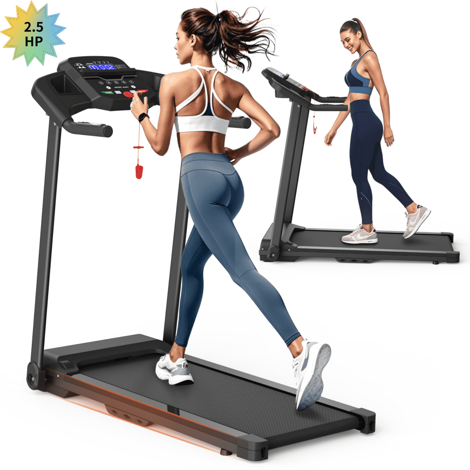 Foldable Treadmill for Home Gym, 2.5HP Electric Folding Treadmill ...